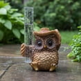 Agiufgs Owl Rain Gauge Resin Garden Ornament, Measures Rainfall Up to 5 ...