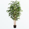 81" Tall Dual Trunk Artificial Bamboo Tree - Realistic Real Touch ...