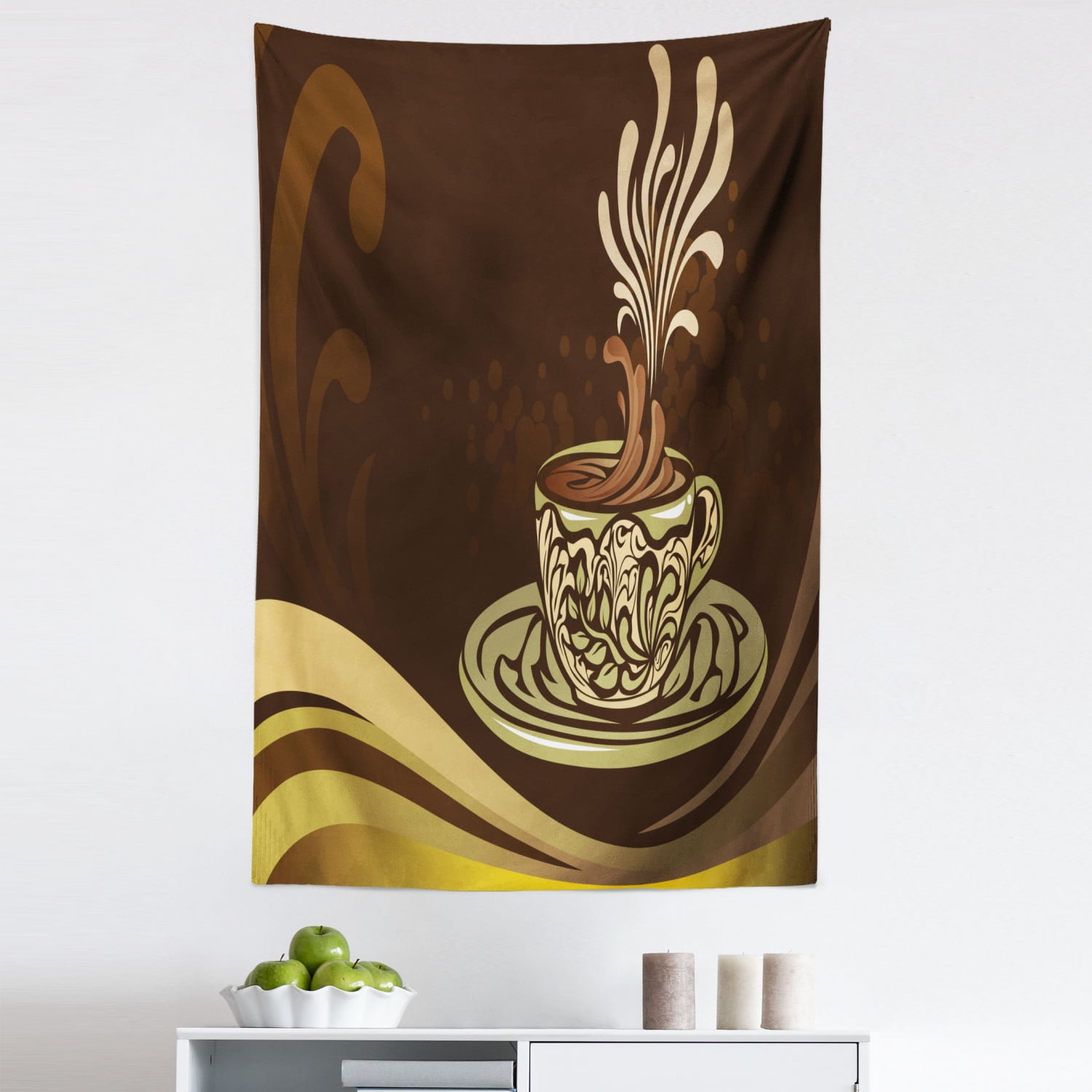 Coffee Tapestry, Illustration of an Ornamental Coffee Mug with ...