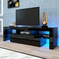 Black TV Stand Media Console Entertainment Center Television Table for ...