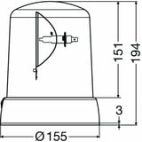 Hella KL 7000 Series 24V Amber Fixed Rotating Beacon - Walmart.com