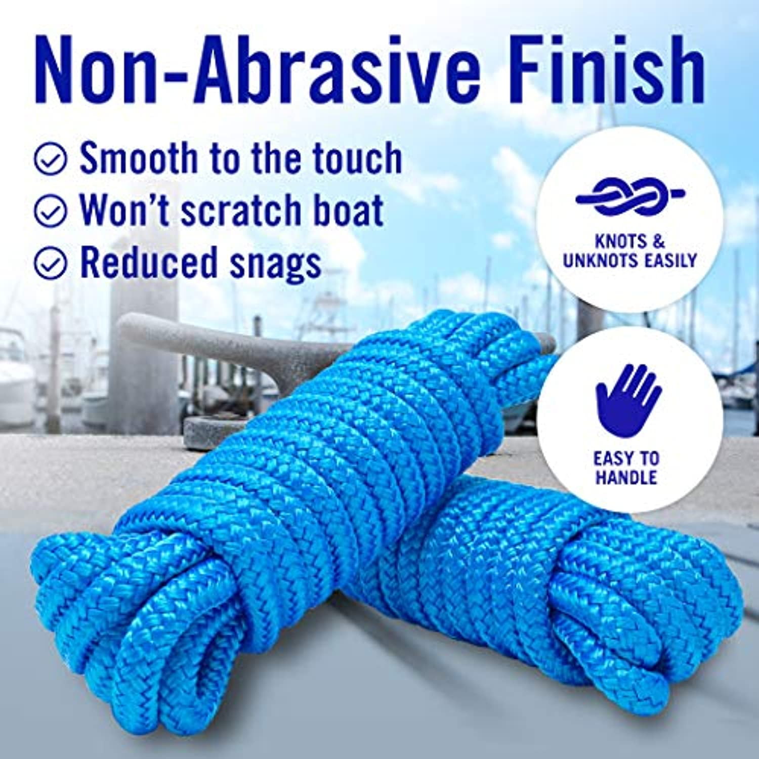Buy Dock Lines Boat Ropes for Docking 3/8 Line Braided Mooring Marine ...