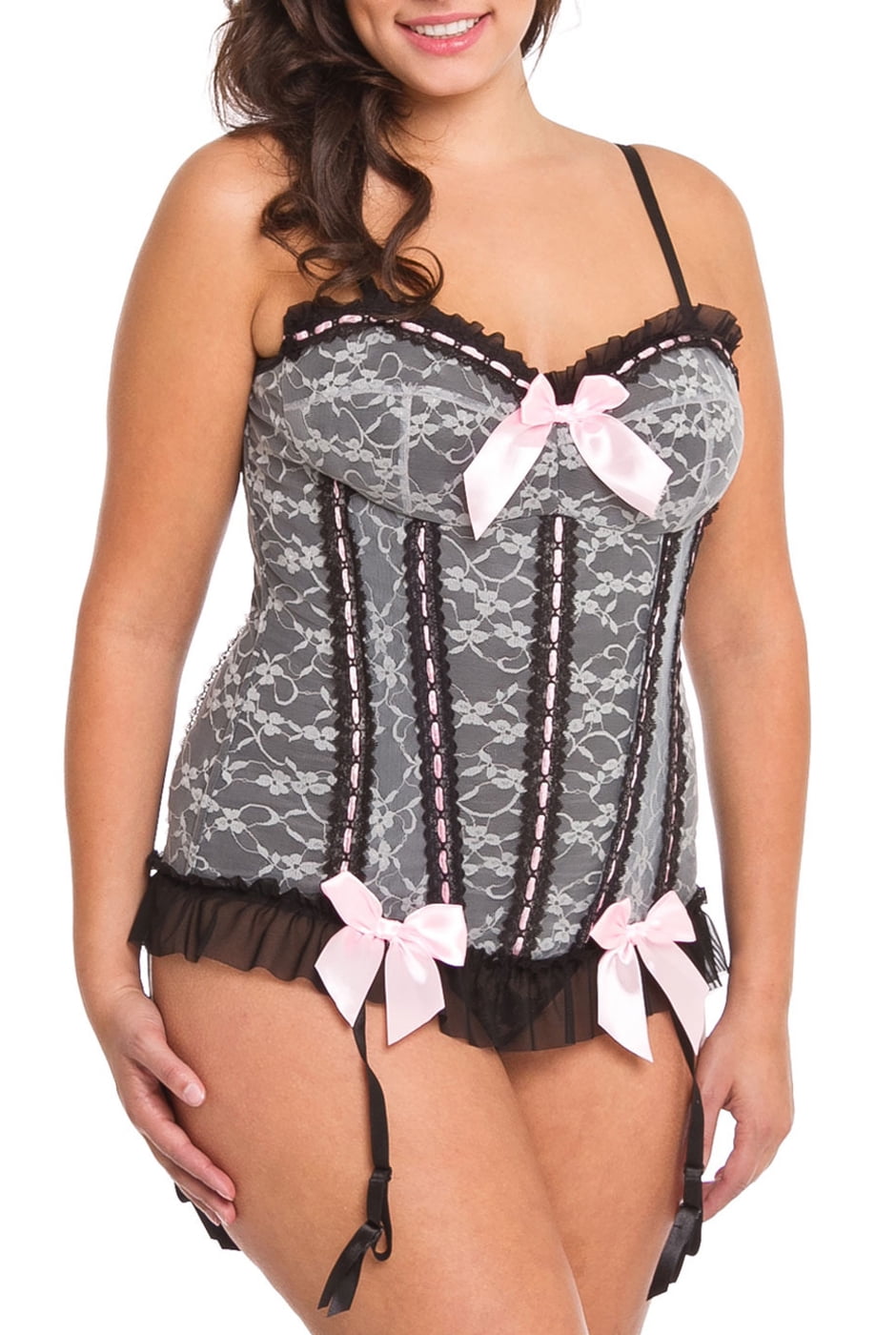 Phistic Womens Lace Bustier Regular And Plus Size