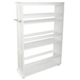 Lavish Home 4 Tier Slim Rolling Storage Cart with Handle and Wheels ...