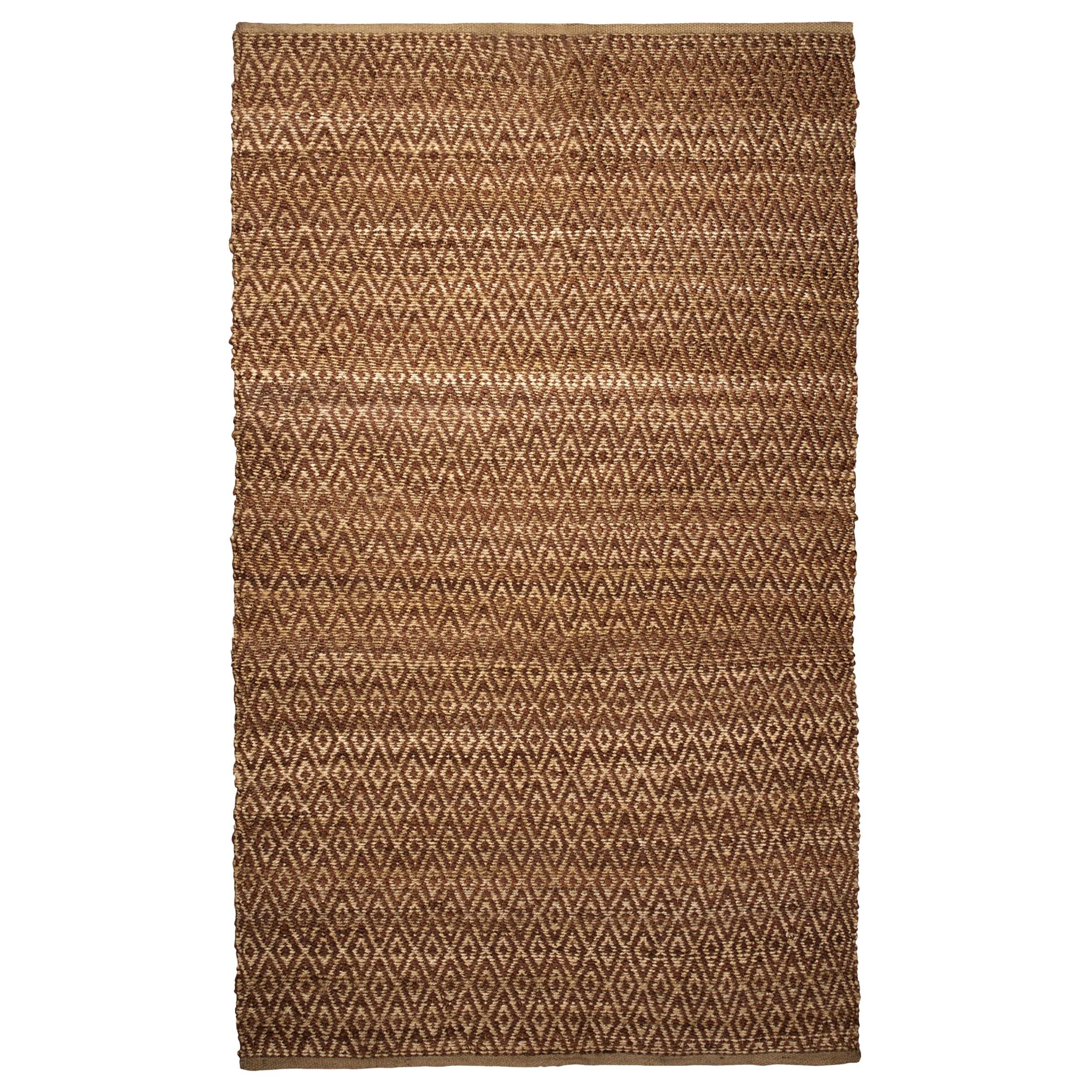 Superior Natural Diamond Collection Hand Woven Jute Rug - Brown ...
