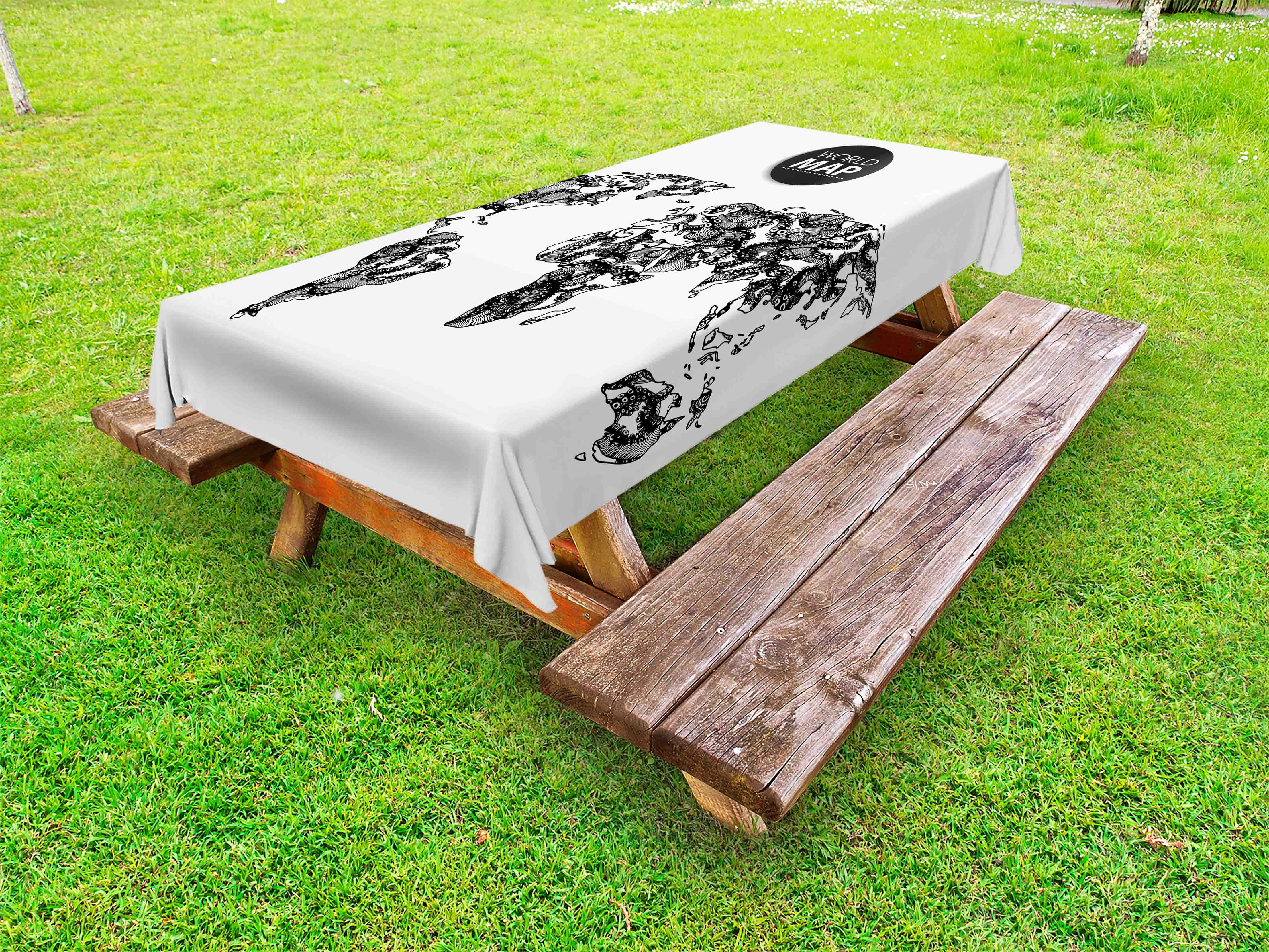 Wanderlust Outdoor Tablecloth, Modern Elements of Infographics Octopus ...