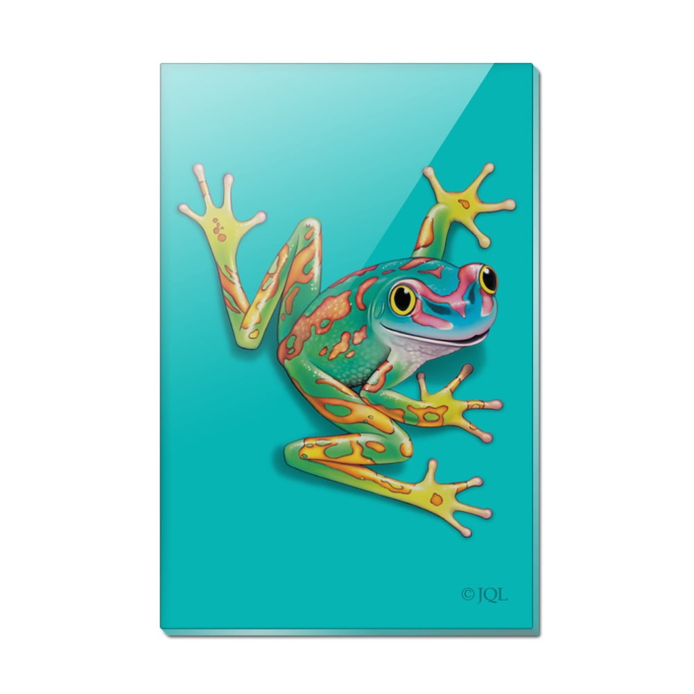 Big Tropical Rainbow Rainforest Tree Frog Rectangle Acrylic Fridge ...