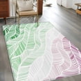 Area Rug for Living Room, Ombre Green Pink Non-Slip Indoor Large Carpet ...