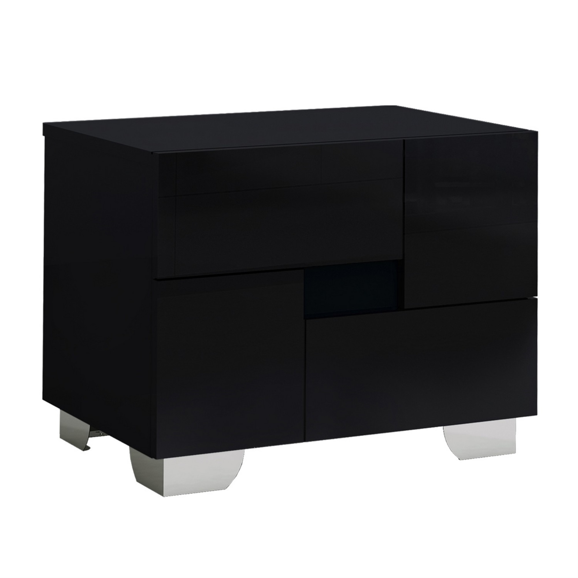 18" Superb Black High Gloss Nightstand - Walmart.com