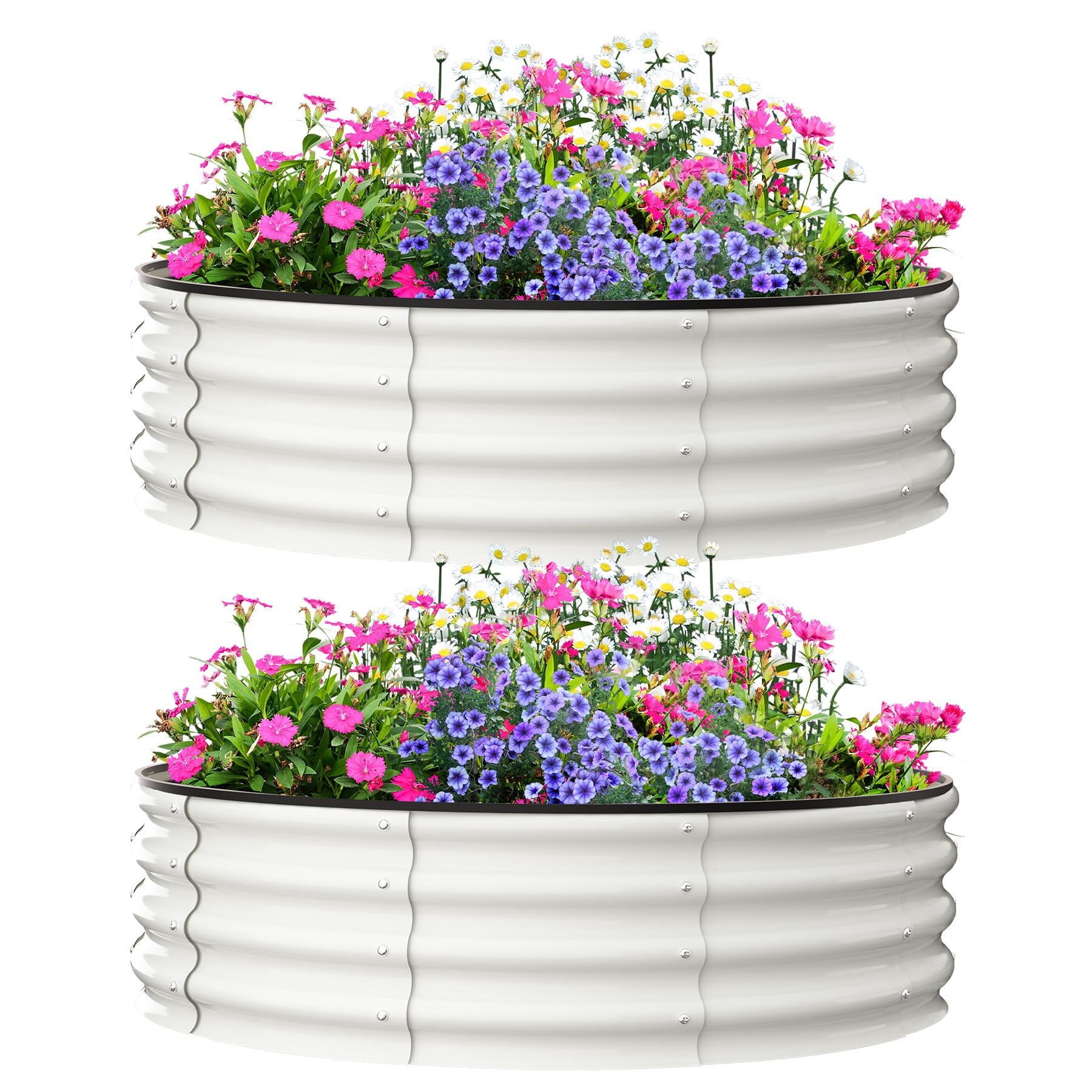Click here for Akdsteel 2 - Pack Round Galvanized Raised Garden B... prices