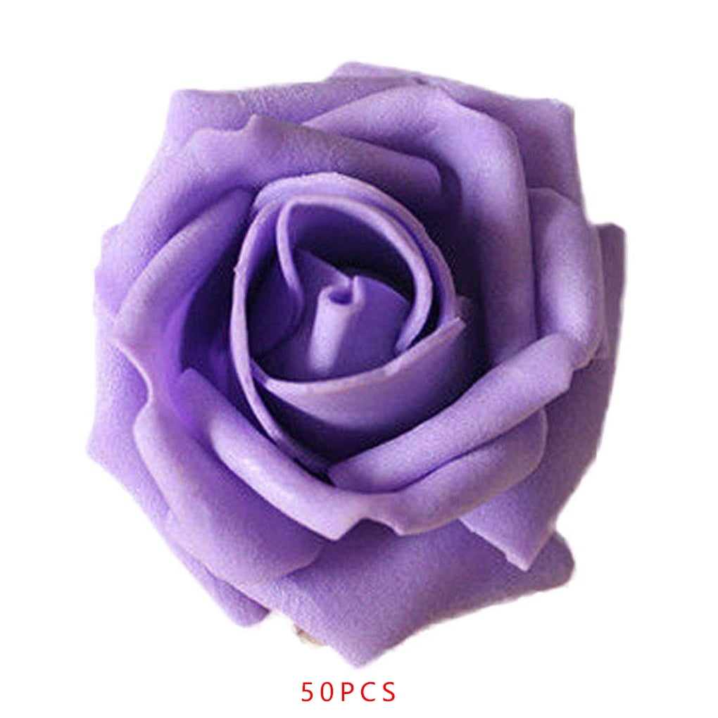 50pcs Artificial Bionic Flowers PE Foam Fake Lifelike Roses Wedding ...