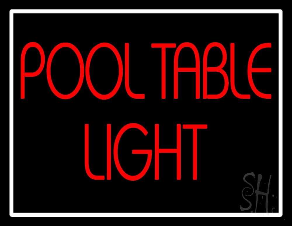 Pool Table LED Neon Sign 15 x 19 - inches, Clear Edge Cut Acrylic ...