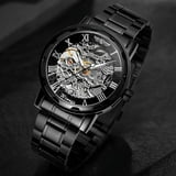 VIGOROSO Mechanical Watches Mens Transparent Skeleton Hand Wind Up ...