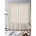 Beige Sheer Curtains for Living Room Bedroom, White Swan Light ...