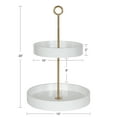 Kate and Laurel Lipton Modern Two Tier Tray, 13 x 13 x 20, White and ...