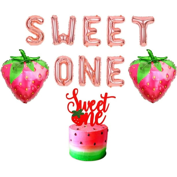 HSD 4 PCS Strawberry Sweet One Birthday Party Decorations Sweet One ...