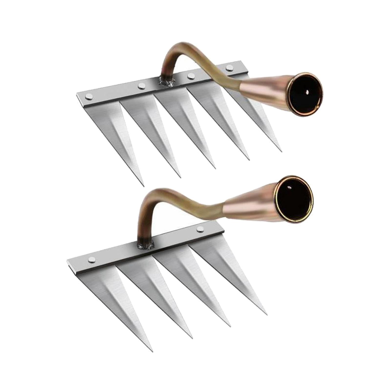 2Pcs Heavy Duty ing Hoe Rake Harrow Garden Lawn Leveling Loosen ...