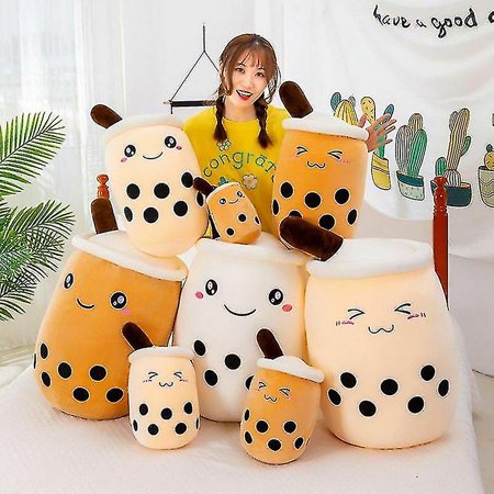 Newbubble Tea Boba Cup Pattern Soft Stuffed Plush Pillow Cushion Cute ...