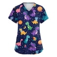 AHMOMEI Cartoon Animal Print Scrub Shirts for Women S-5XL Plus Size ...