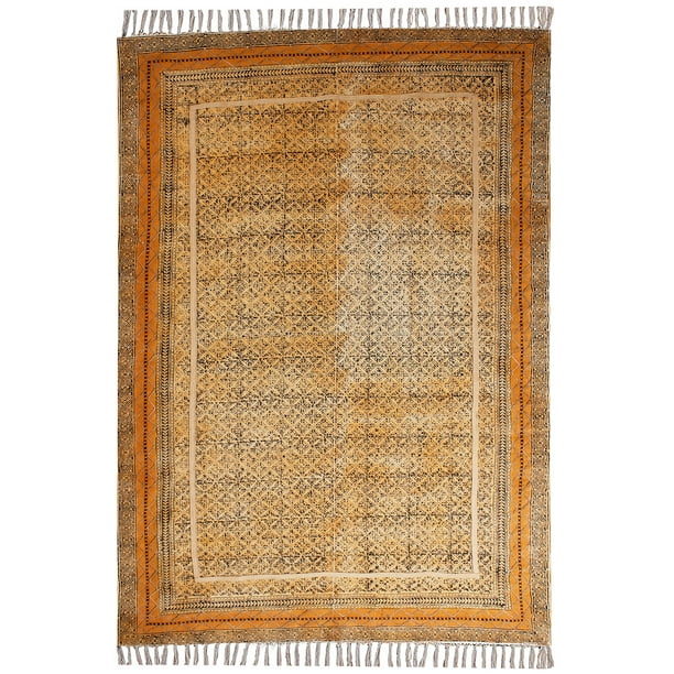 Casavani Indian Cotton Durrie Kitchen Floor rugs Bronze Outdoor Carpet ...