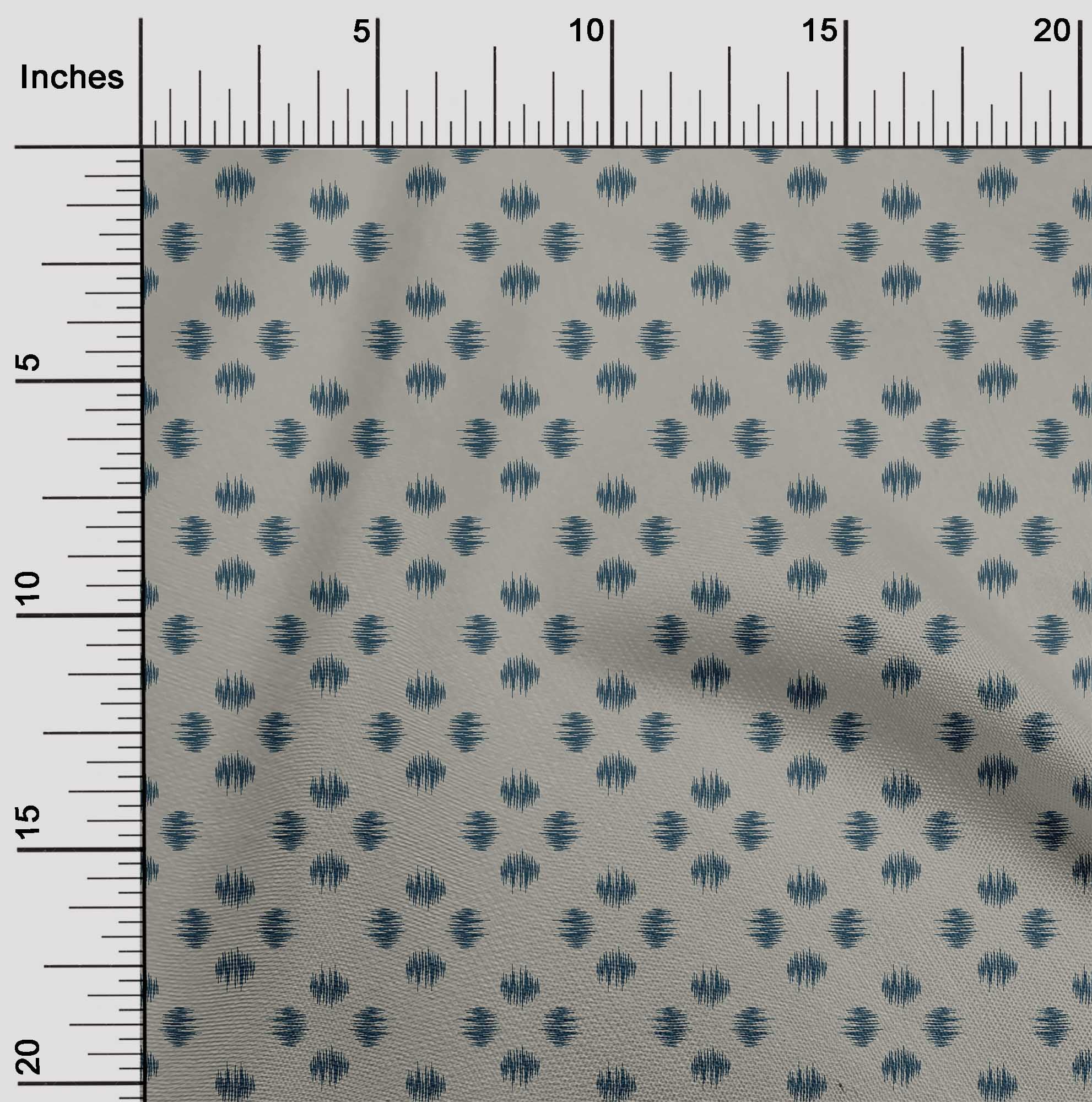 oneOone Organic Cotton Poplin Twill Fabric Small Motif Ikat Print ...