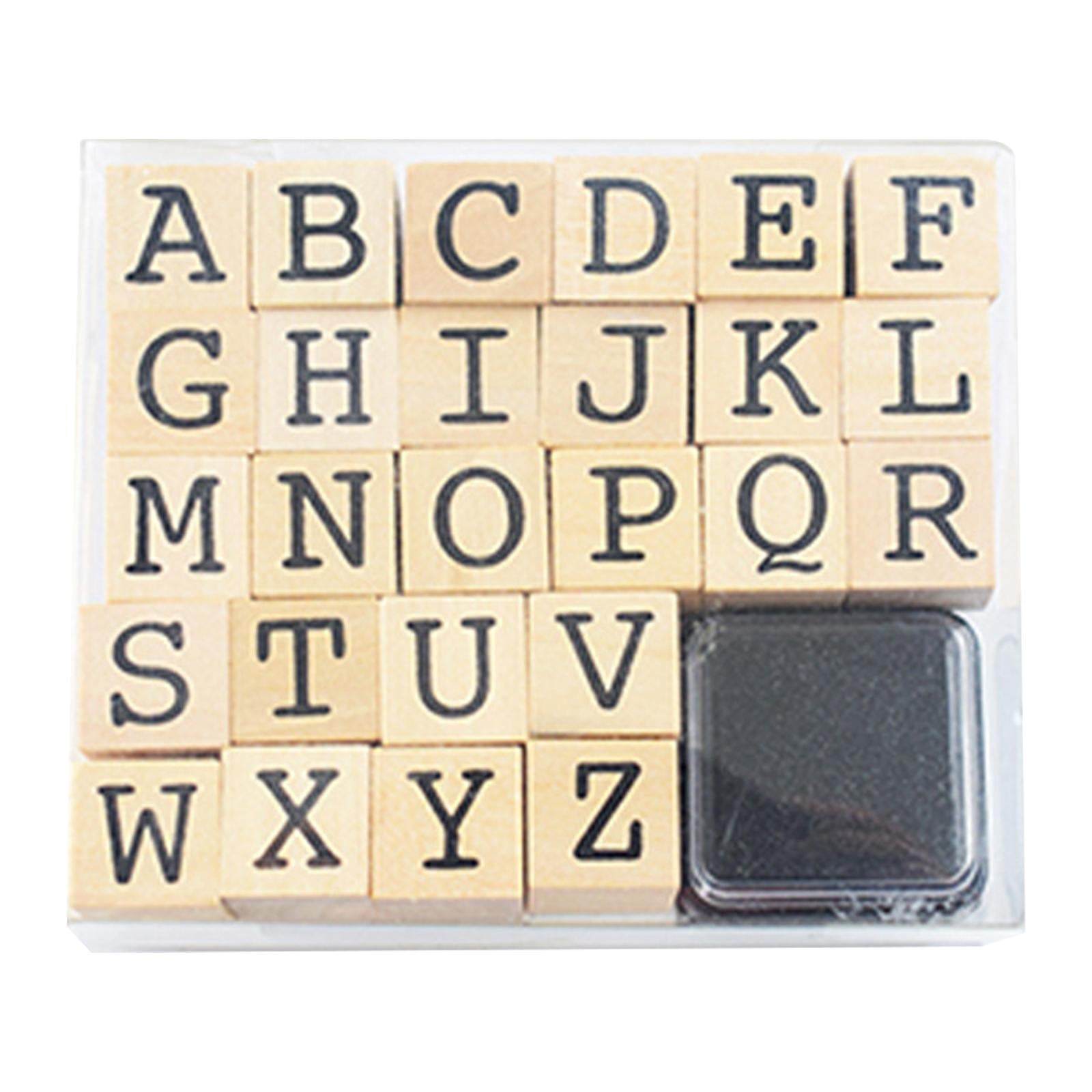 1 Set Wooden Rubber Stamps Symbol Stamp Decorative Alphabet Letter ...