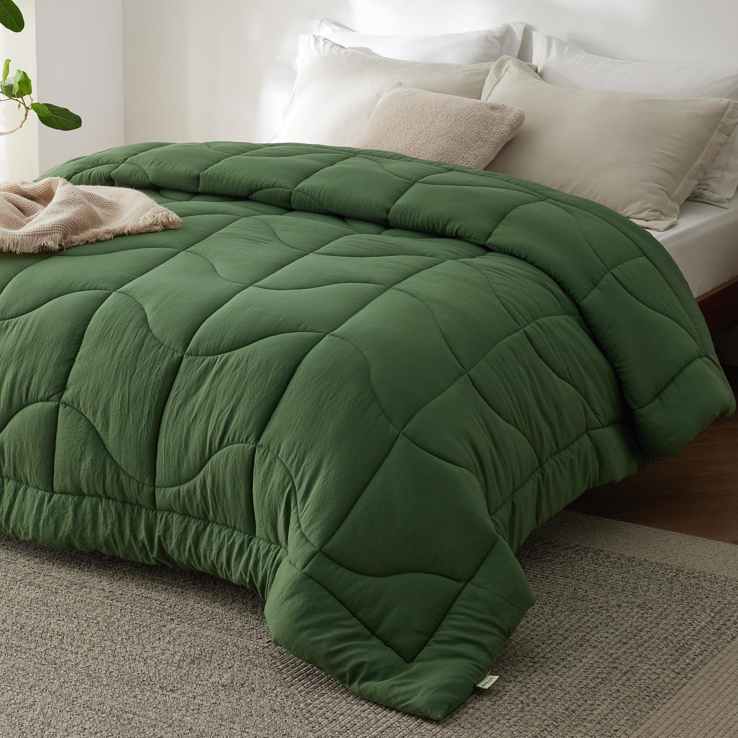 Edredón Bedsure, tamaño queen, color verde oliva | Walmart en línea