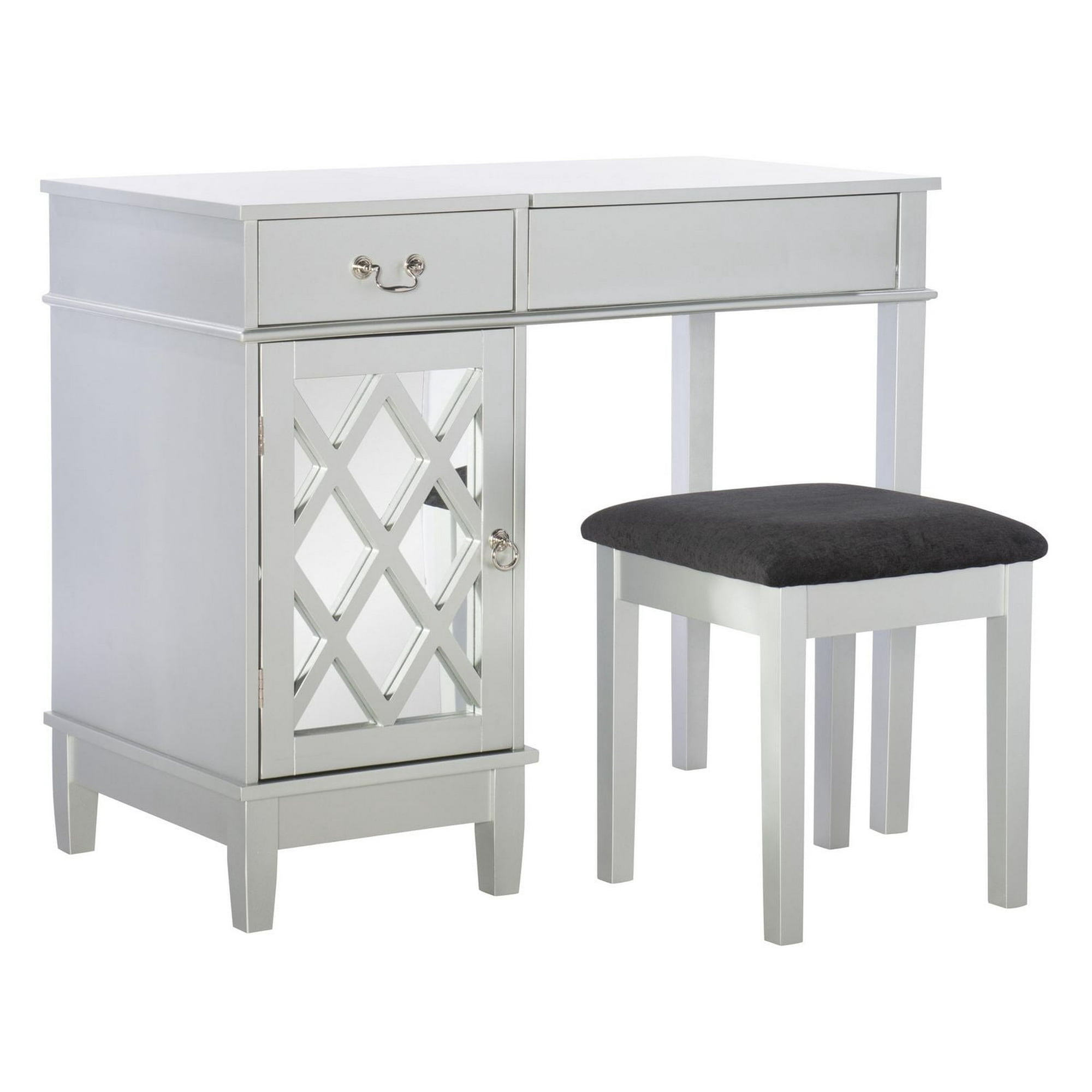 Click here for Linon Riley Silver Lattice Vanity Set prices