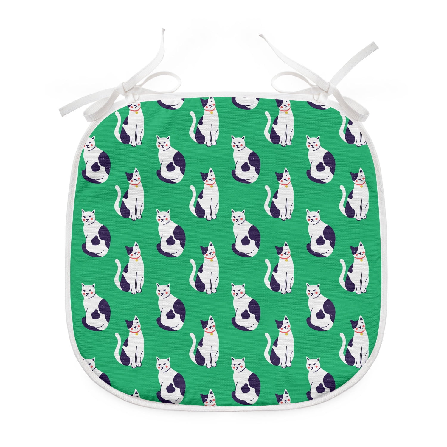 Cat Dining Chair Pad, Kittens in Various Poses Funny Character Pets ...