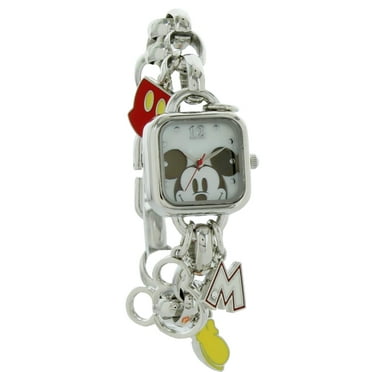 DISNEY Mickey Mouse Large Face Cream Comic Printed Strap Watch ...