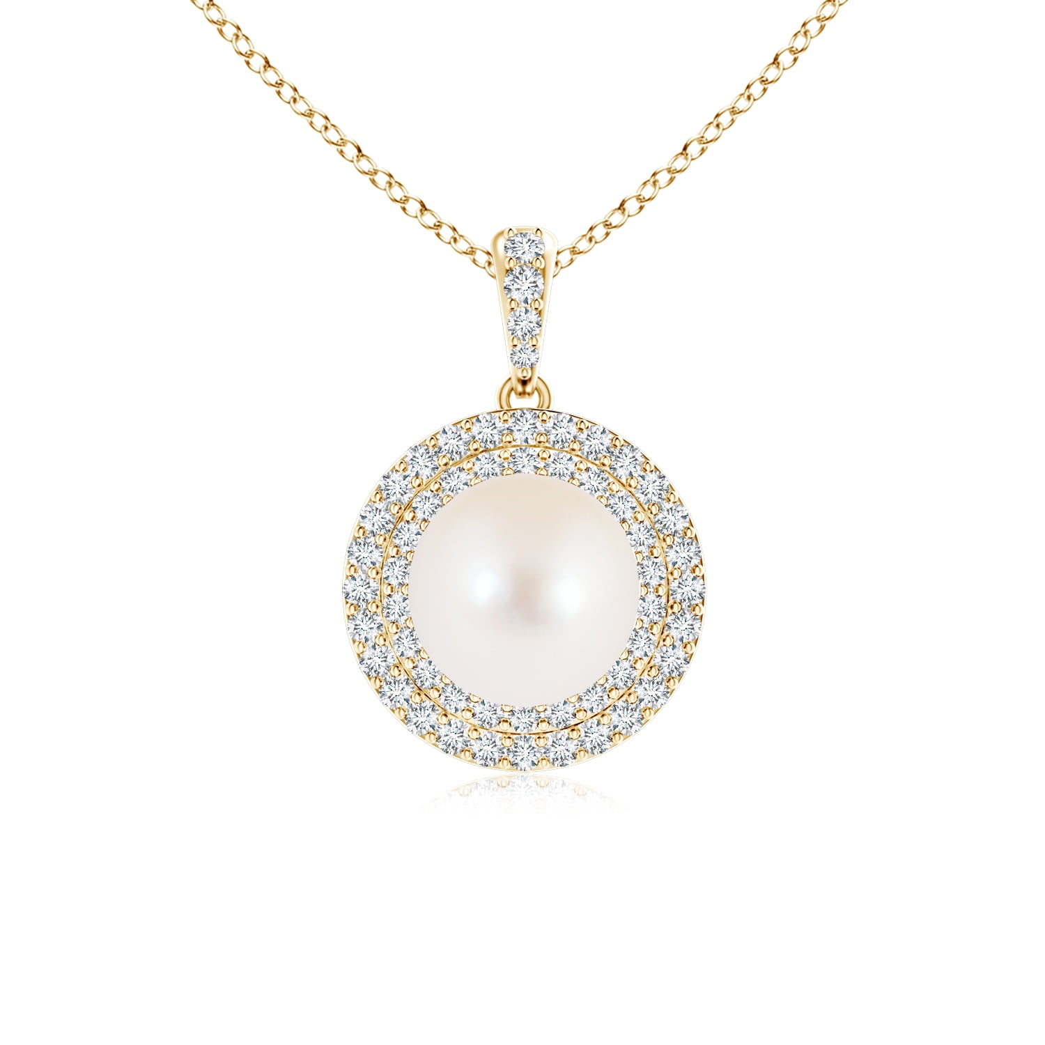 Angara 8mm Round Freshwater Cultured Pearl Pendant Pearl Pendant