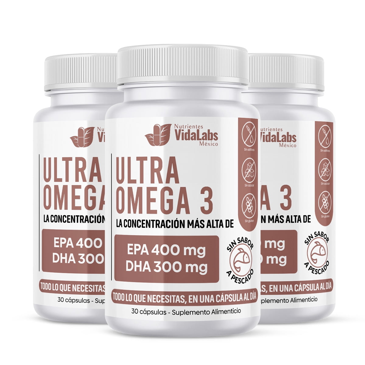 Pack 3 Frascos Ultra Omega 3 Nutrientes Vidalabs México Alta ...