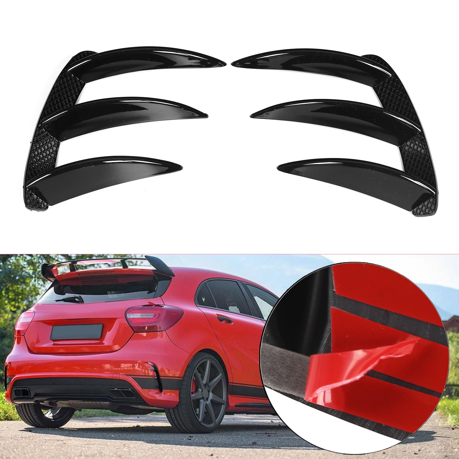 Buy Car Rear Lip Bumper Canards Vent Rear Bumper Canard Replacement Car ...