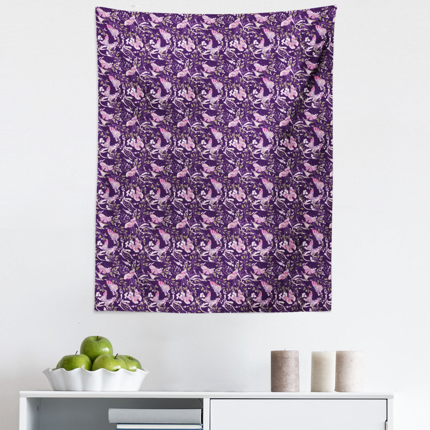 Spring Tapestry, Nature Themed Image with Abstract Butterflies and ...