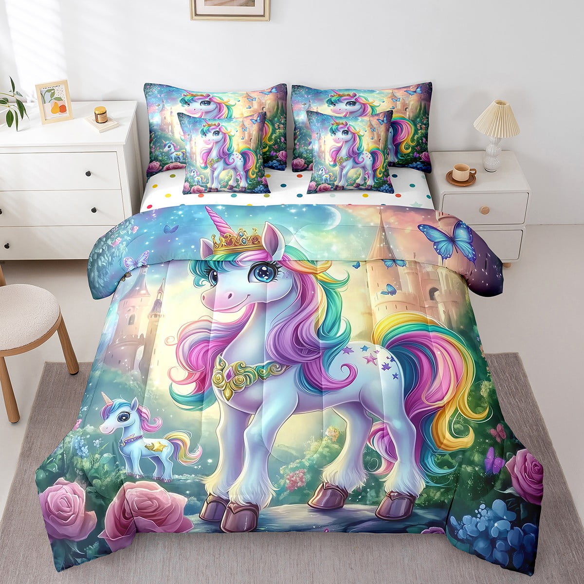 Click here for Erosebridal Cute Unicorn Bedding Sets Twin Size Fo... prices