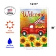 Toland Home Garden Welcome Harvest Truck Patriotic Fall Flag Double ...