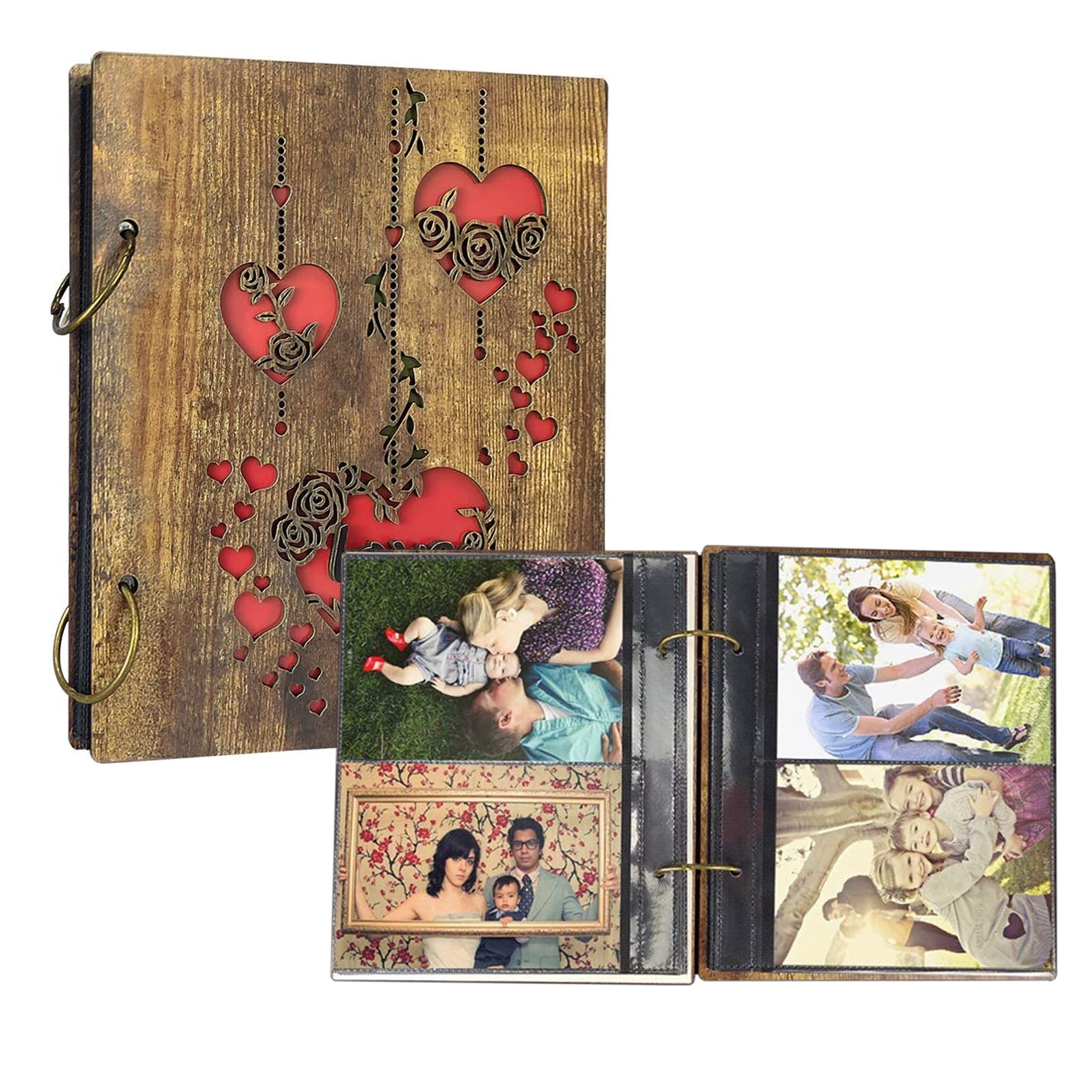 Hollow Engraved 4x6 Love Photo Album, Vintage Picture Ablums-Holds 120 ...