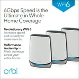 NETGEAR Orbi RBK853 AX6000 Wireless Tri-Band Mesh WiFi 6 System with ...