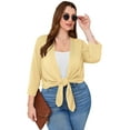 SHOWMALL Women's Plus Cardigans Lightweight Open Front Cardigans 3/4 ...