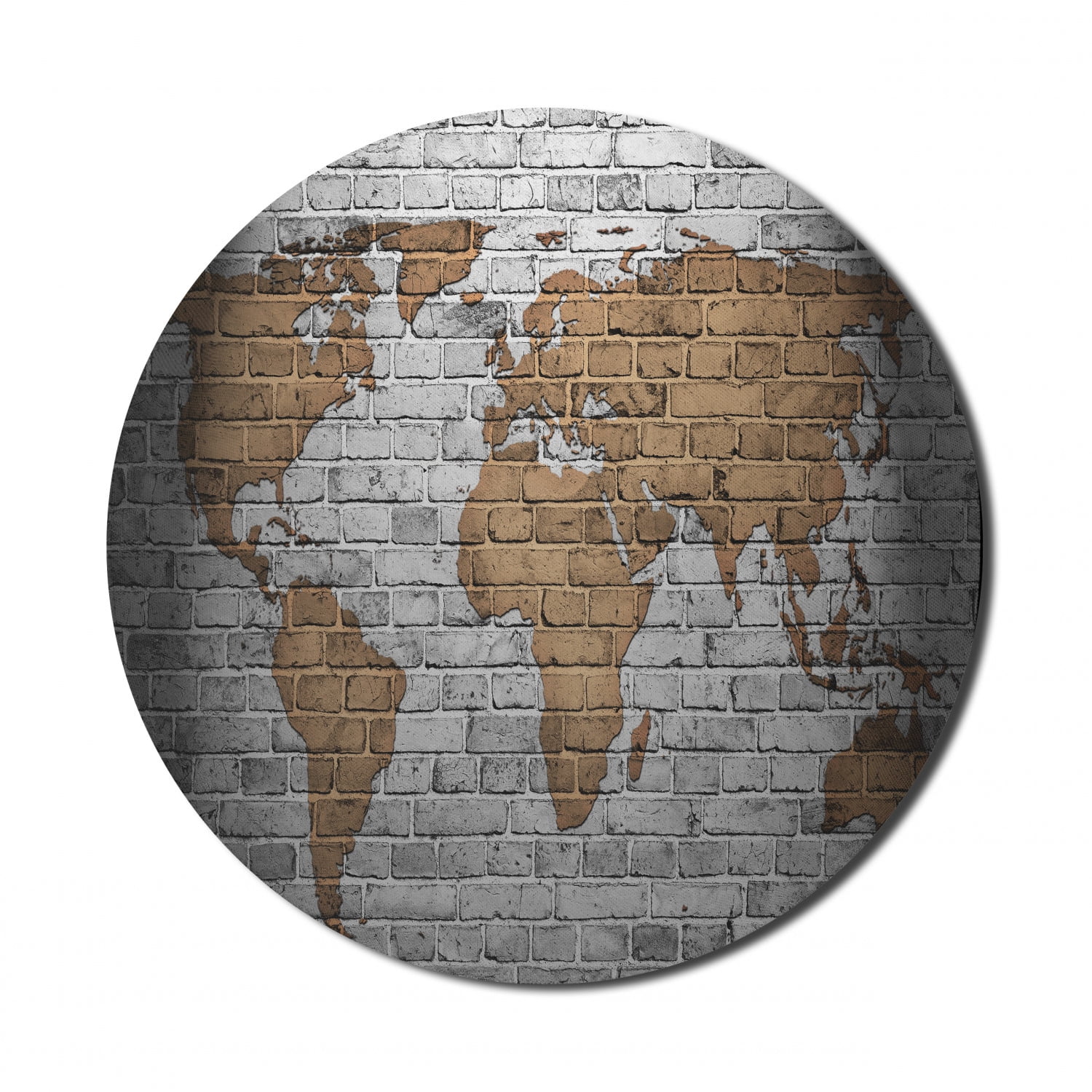 Wanderlust Mouse Pad for Computers, World Map on Old Brick Wall ...