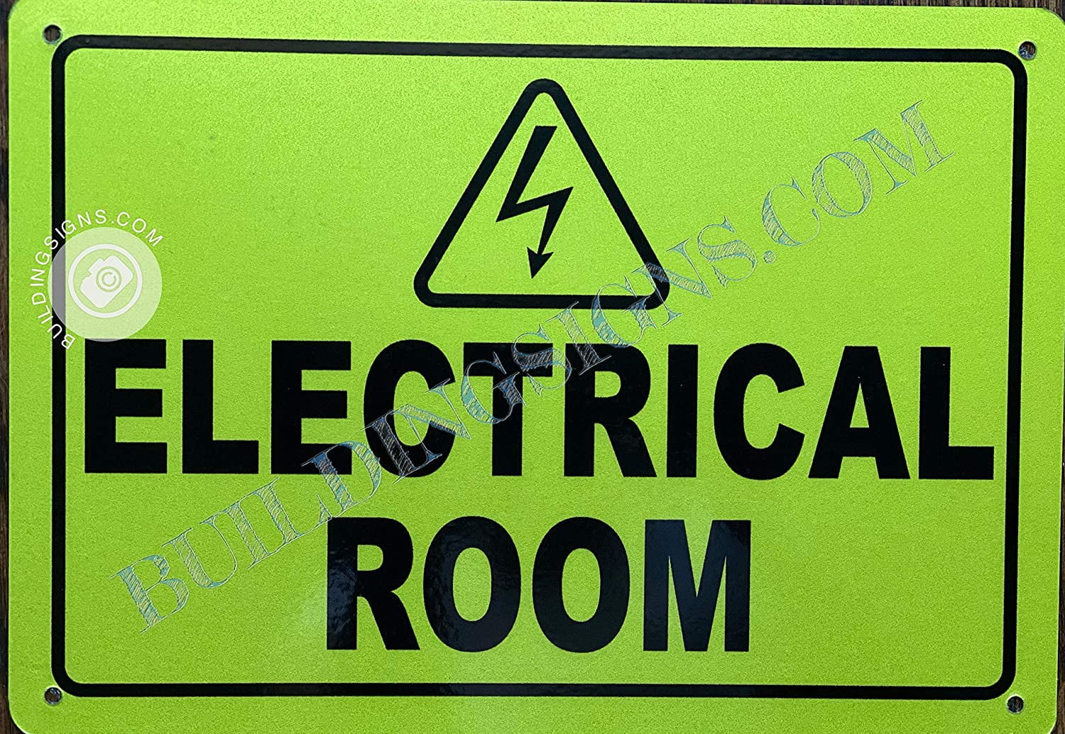 Electrical Room Sign (Reflective, Aluminium, Yellow Background, 7X10 ...
