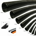 Split Loom Tubing Wire Conduit, Black Corrugated Wire Tube Cable ...