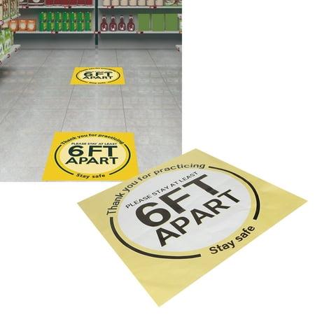 Fugacal 2 Sets Social Distancing Floor Decals Distancing Warning Sign ...