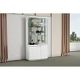 Whiteline Modern Living Cameron Vitrine, High Gloss White with LED ...