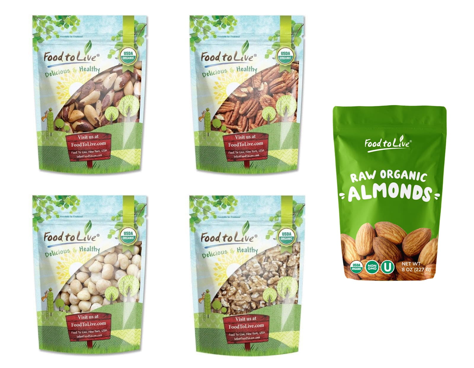 Organic Heart Healthy Nuts in a Gift Box - A Variety Pack of Pecans ...