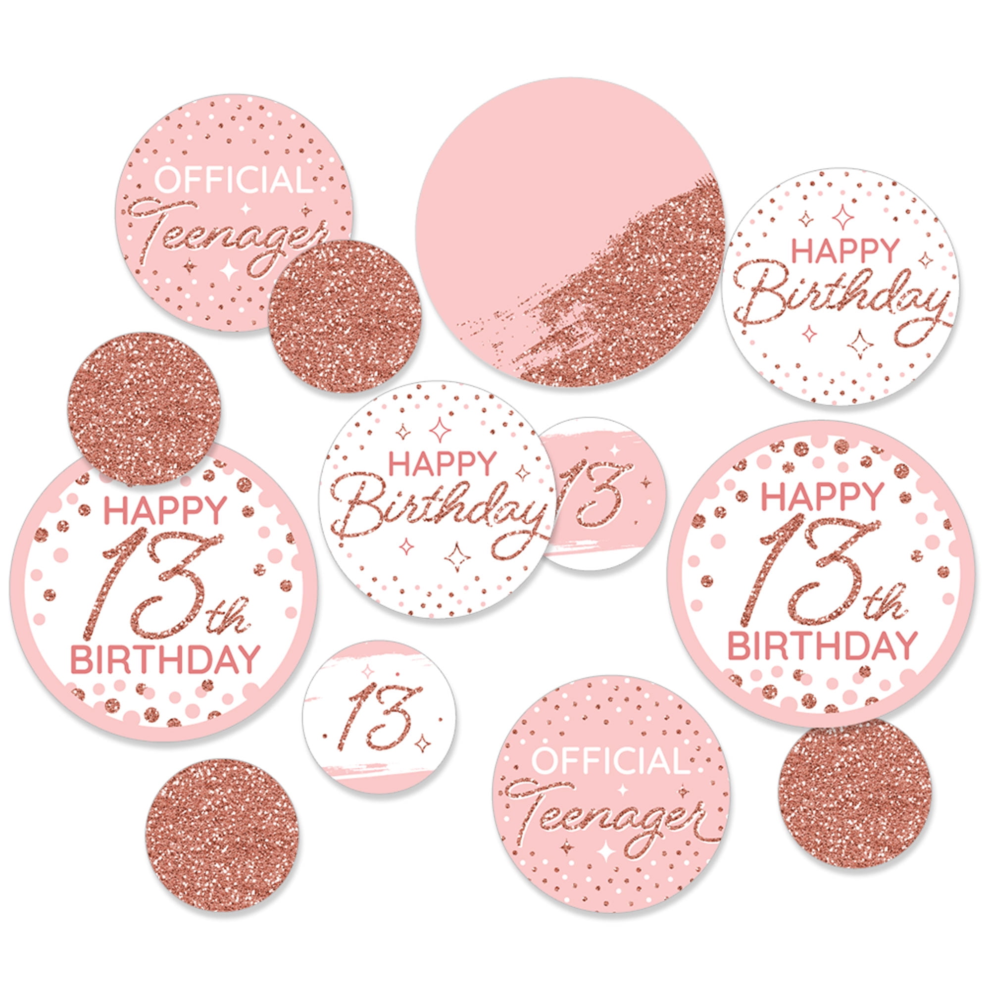 Big Dot of Happiness 13th Pink Rose Gold Birthday - Happy Birthday ...