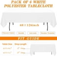 6 Pack White Rectangle Tablecloths 60x126 Inch, Wrinkle Resistant ...