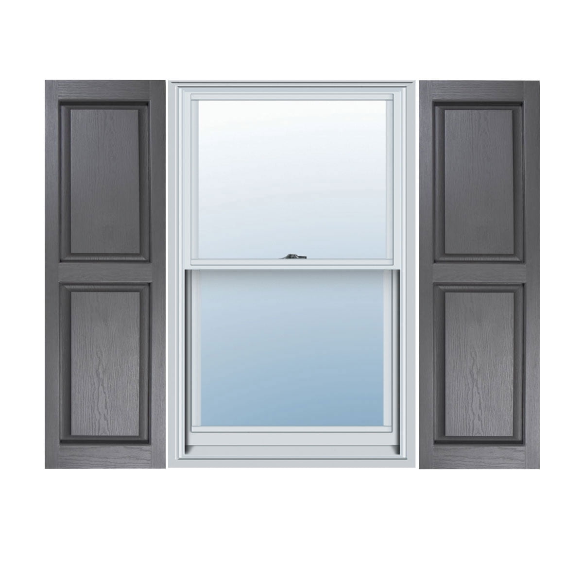 12" x 71" Builders Choice Vinyl Raised Panel Window Shutters, w/Shutter ...