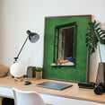 Affixzi Woman Reading Artwork, Green Window Print for Home Wall Decor ...