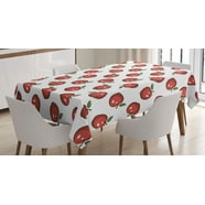 Classic Euro Apples Design Tablecloth - Durable Kitchen & Dining Fabric ...